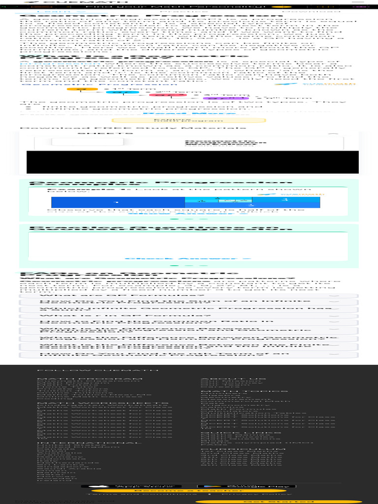 Geometric Progression (GP) - Formulas, N TH Term, Sum | PDF | Geometry ...