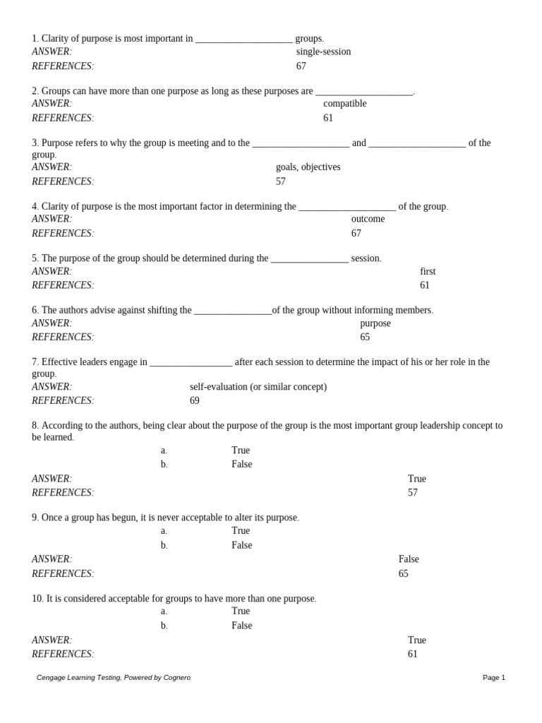 Importance of Group Purpose Clarity | PDF | Psychological Concepts ...