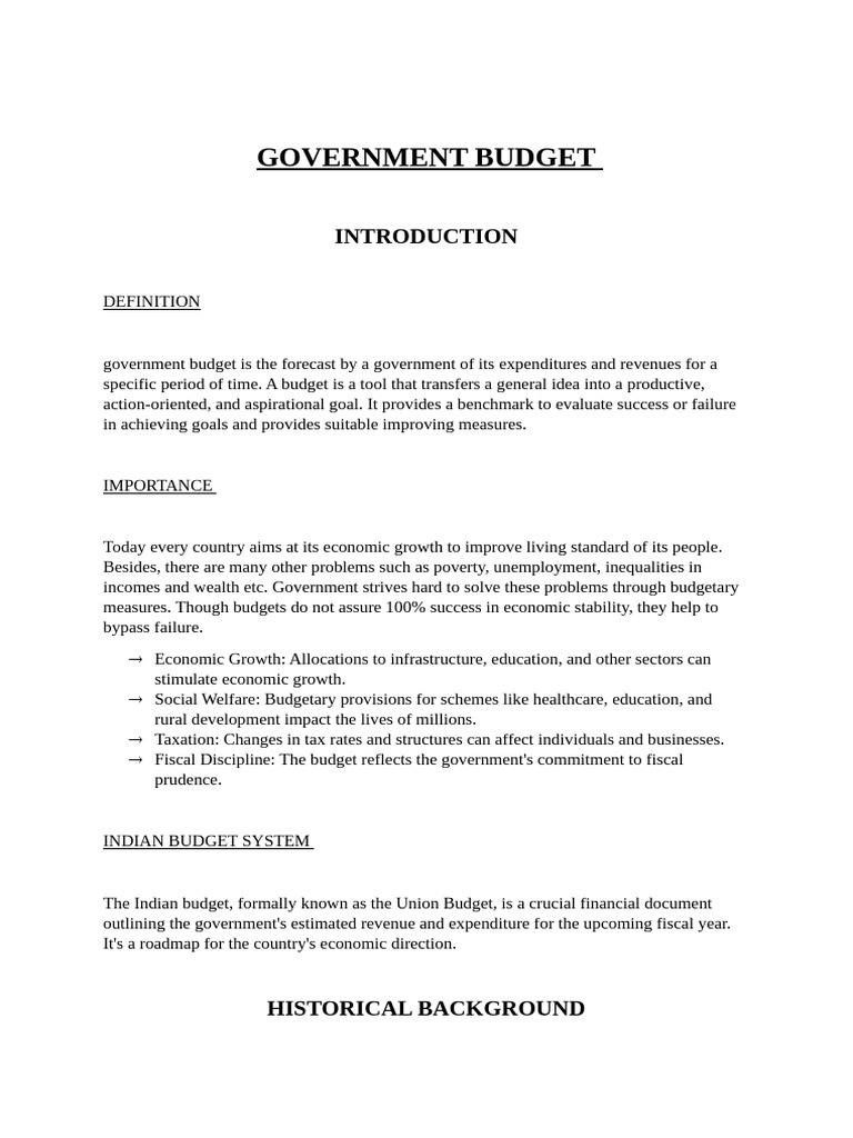 Indian Budget: Structure and Impact | PDF | Government Budget Balance ...