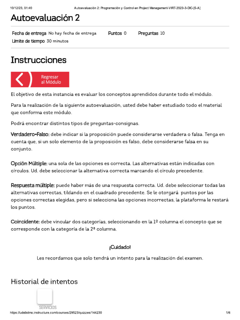 AUTOEVALUACION 2 PROG. CONTROL. PROJEC | PDF