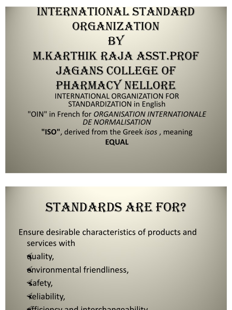 International Standard Organization | International Organization For ...