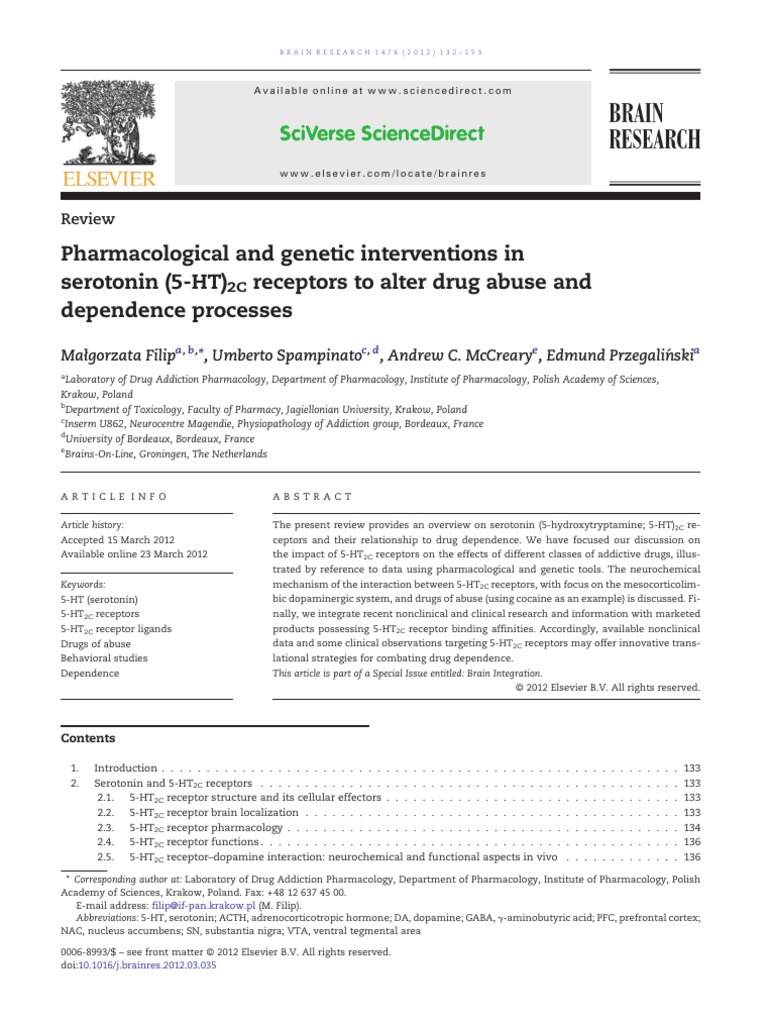 Pharmacological and genetic interventions in serotonin (5-HT)2C ...