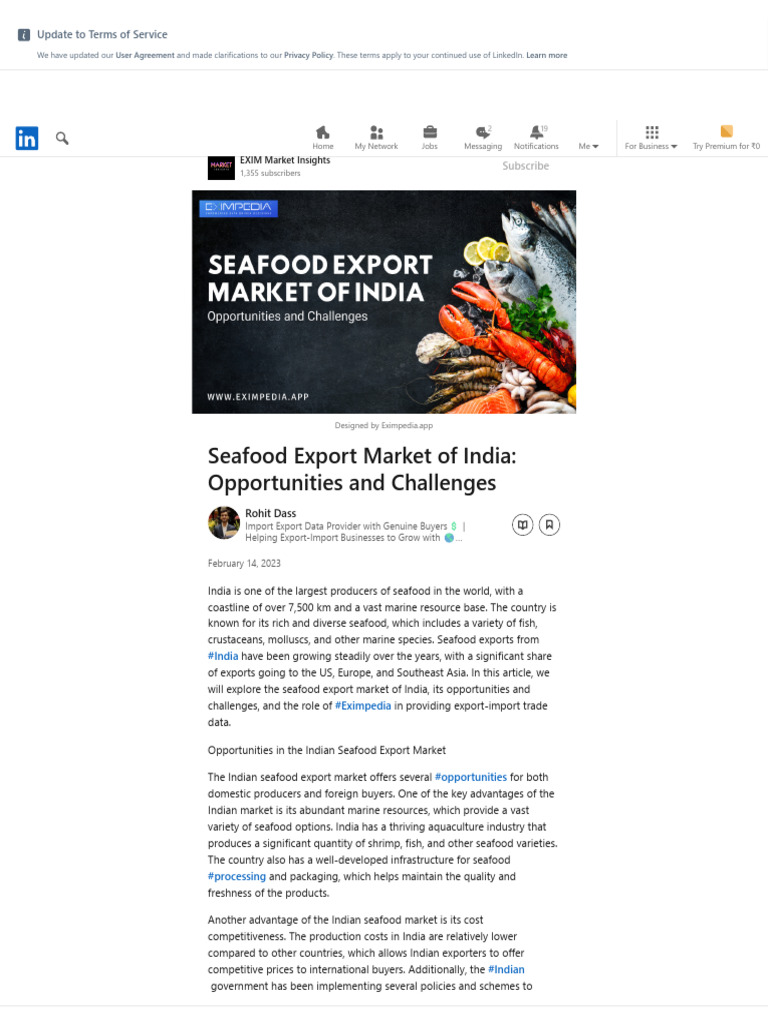 Seafood Export Market of India - Opportunities and Challenges ...