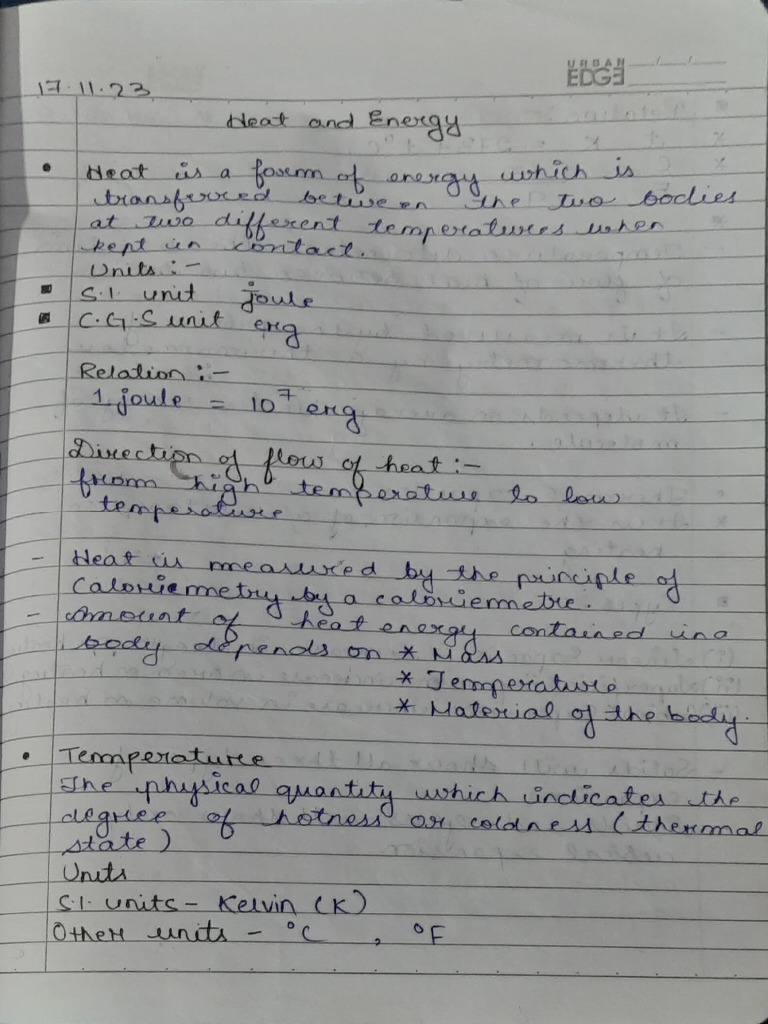 STD 9 Physics (Heat &energy) Icse | PDF | Thermodynamics