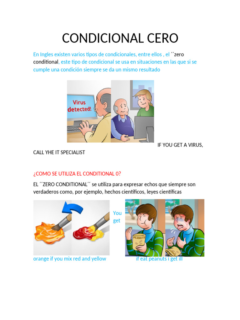 Estructura y Ejemplos del Condicional Cero | PDF