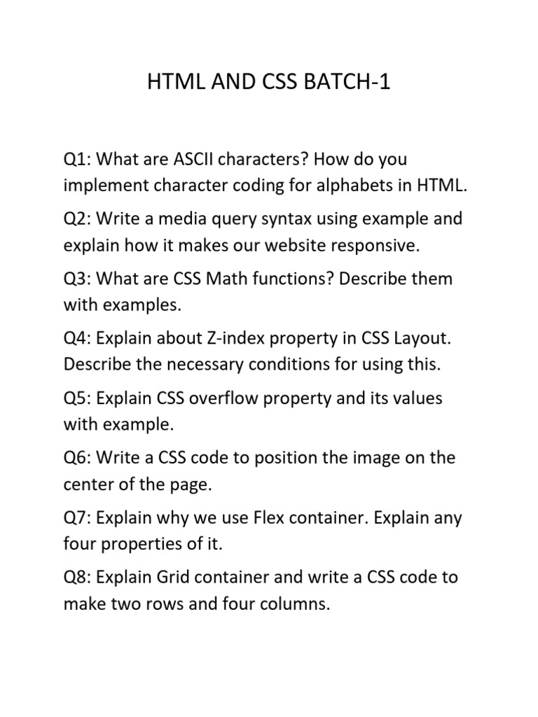 HTML and Css Batch-30-09 | PDF