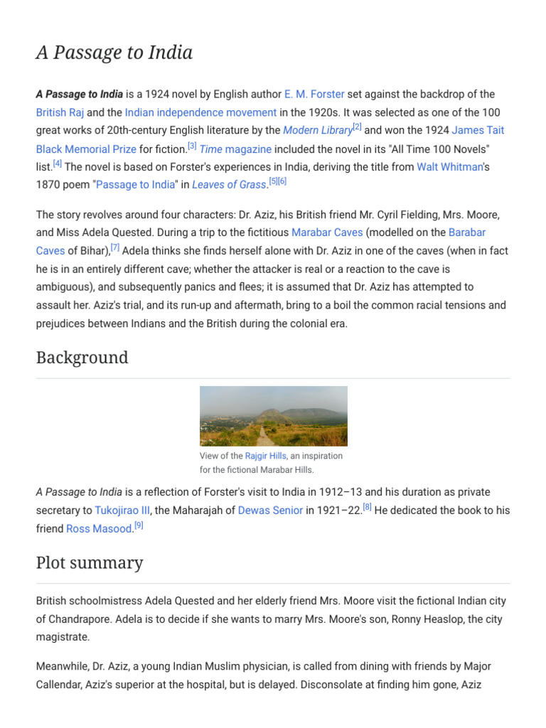 A Passage To India - Wikipedia | PDF