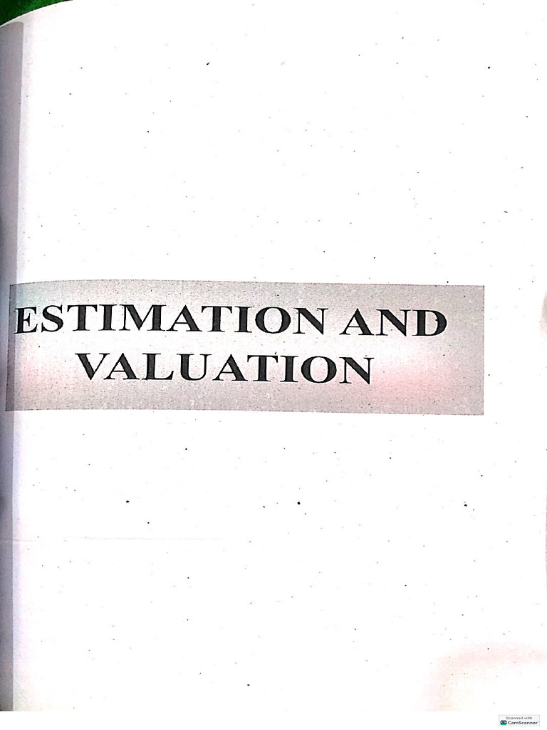 Estimate and Valuation | PDF
