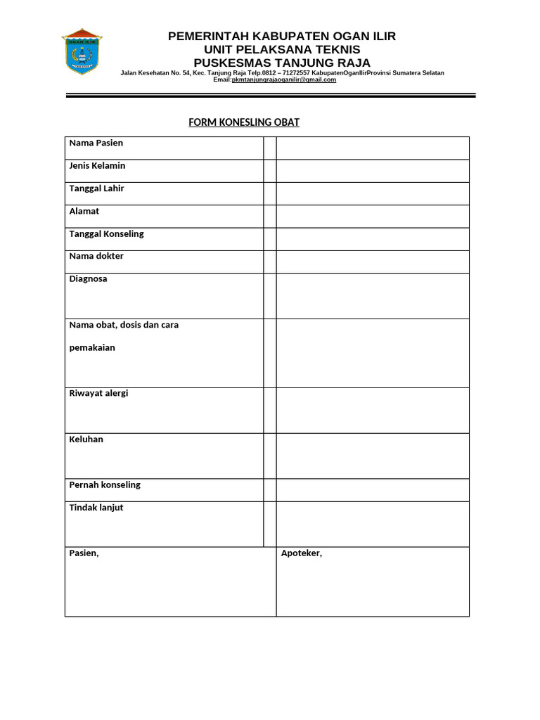 FORM KONESLING OBAT | PDF