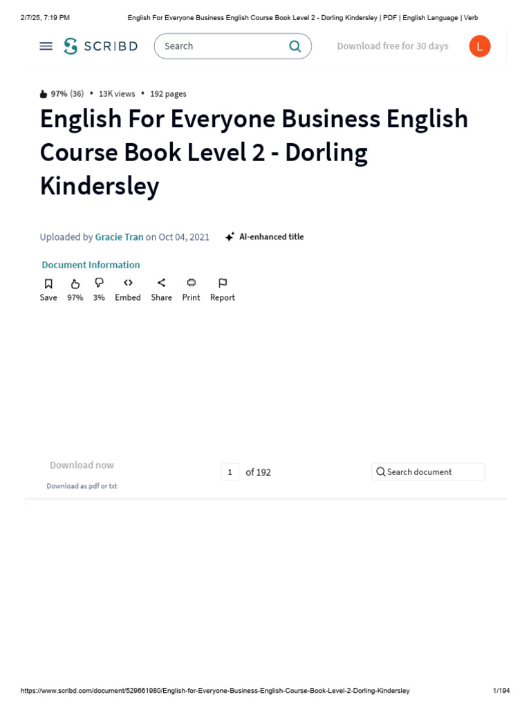 Business English Level 2 Course Book | PDF | English Language | Written ...