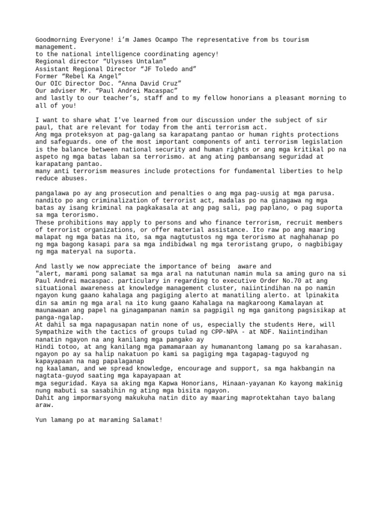 Speech | PDF