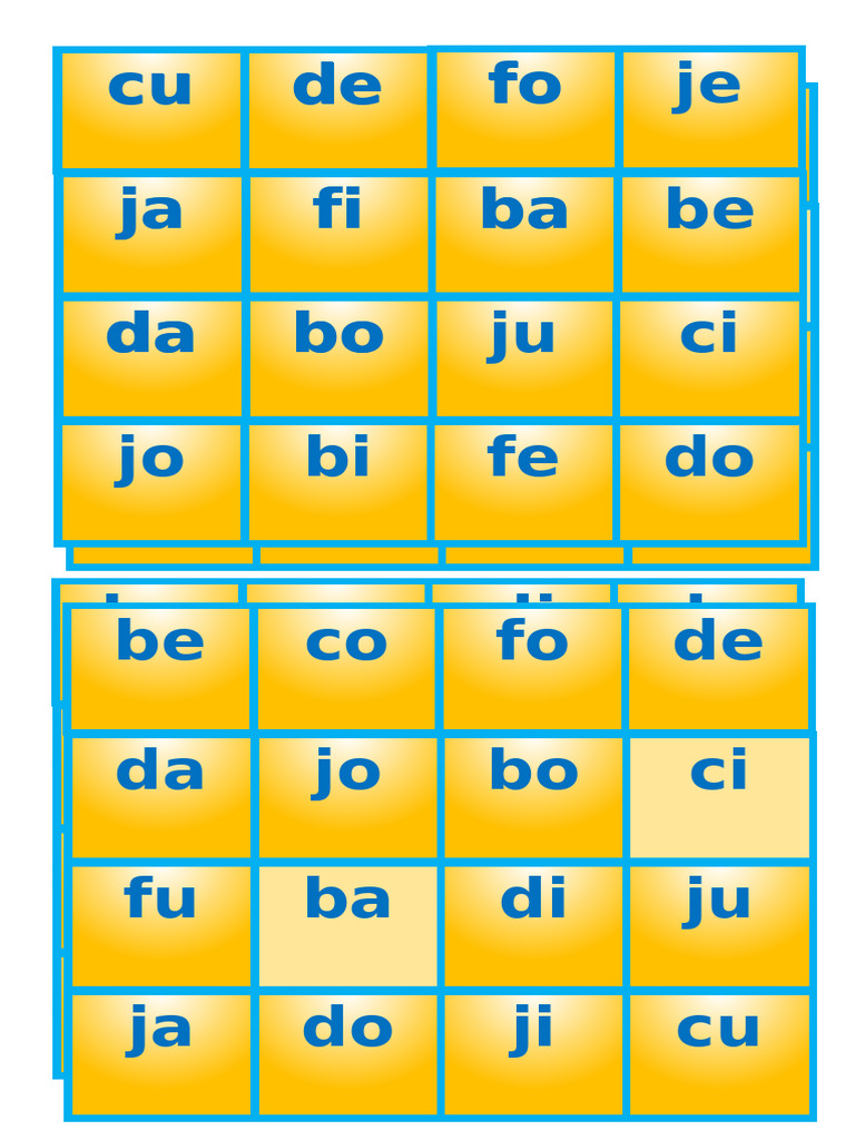 Loteria de Silabas | PDF