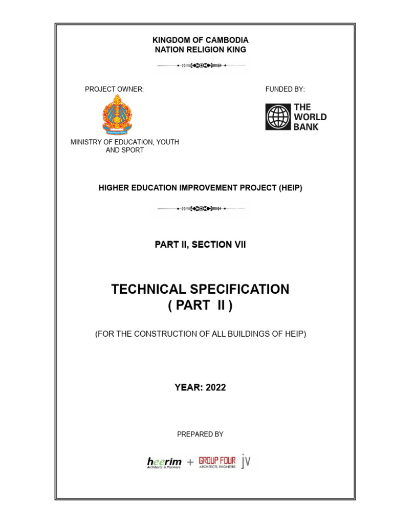 HEIP - TECHNICAL SPEC - Rev With DoC & WB - Part II - 220411 | PDF | Specification (Technical ...