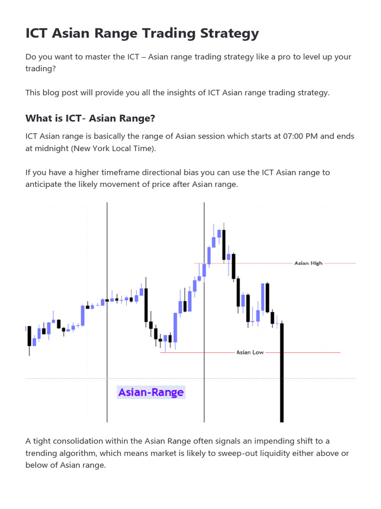 ICT Asian Range Trading Strategy PDF Download | PDF | Market Trend ...