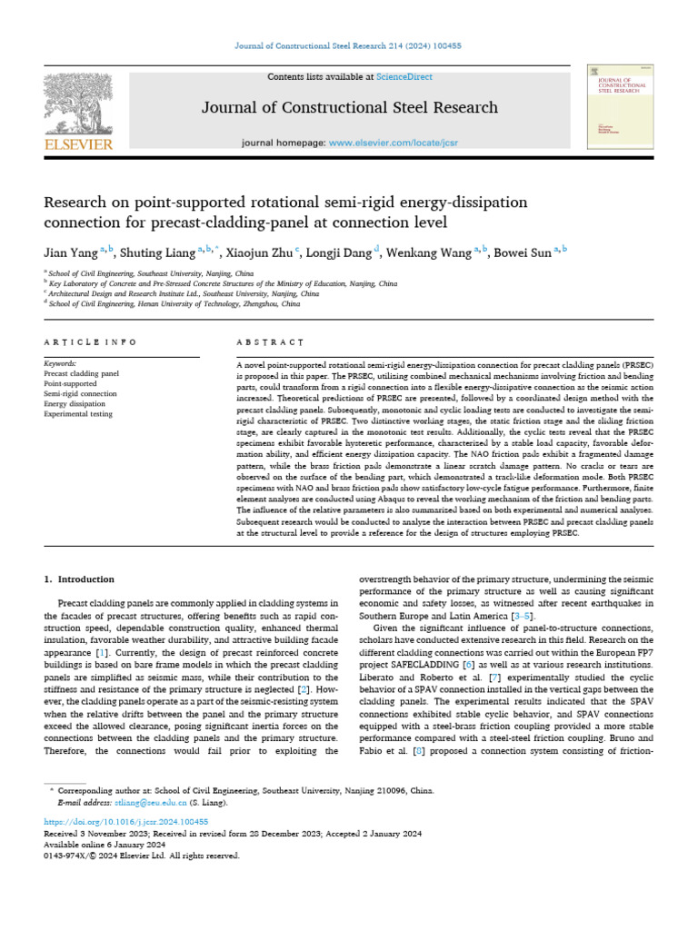 Research On Point-Supported Rotational Semi-Rigid Energy-Dissipation ...