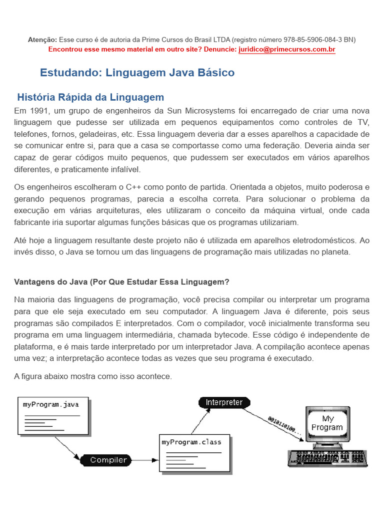Estudando- Linguagem Java Básico | Prime Cursos | PDF