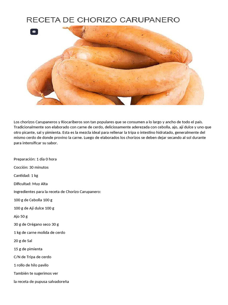 Chorizo Venezolano | PDF