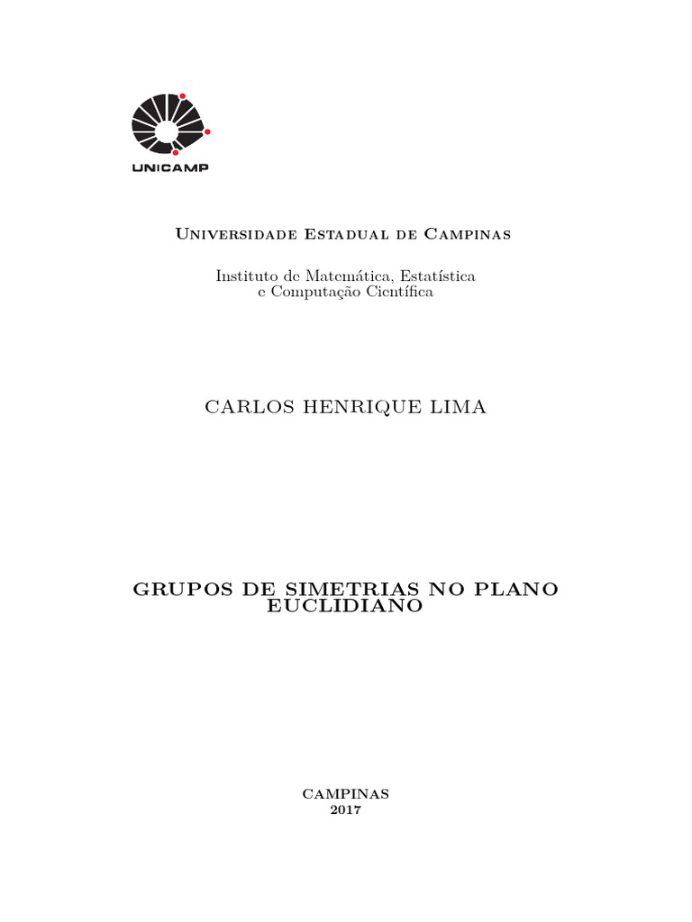 Grupos de Simetrias No Plano - Carlos Henrique Lima | PDF | Grupo ...