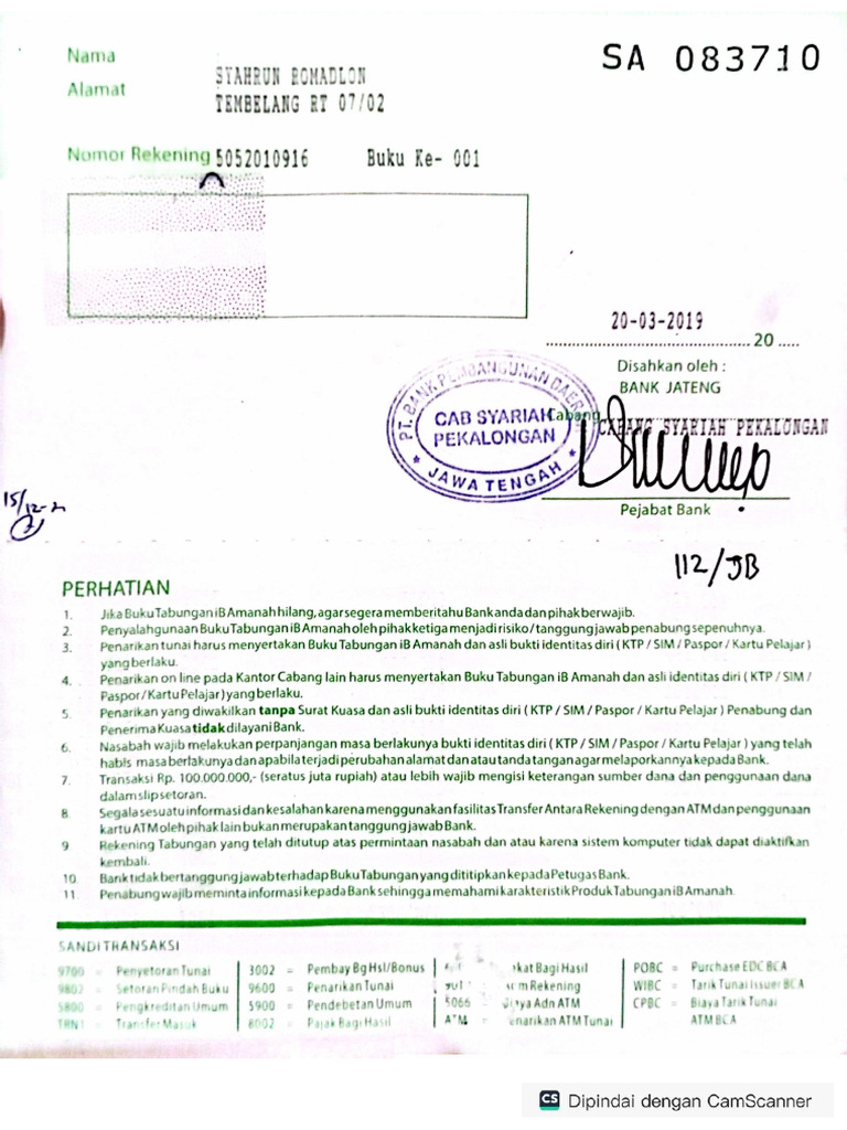 Rekening Tabungan | PDF