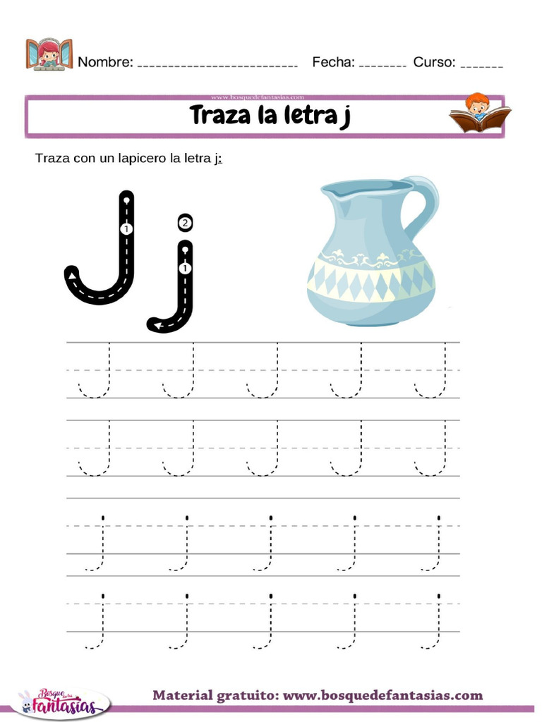 Ejercicios de Palabras Con La Letra J | PDF