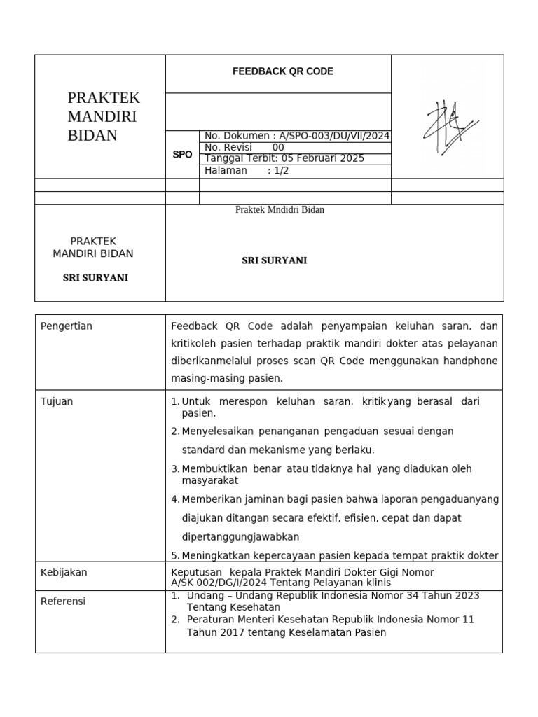 Contoh Format Spo QR Code | PDF