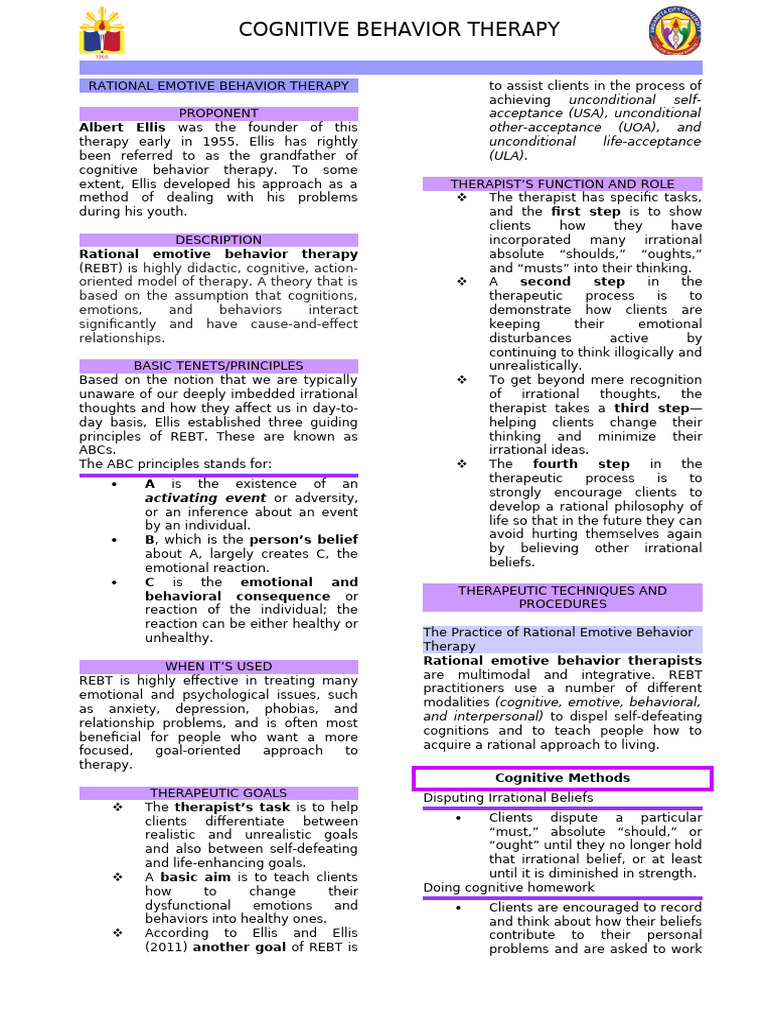 Understanding Rational Emotive Behavior Therapy | PDF | Rational ...