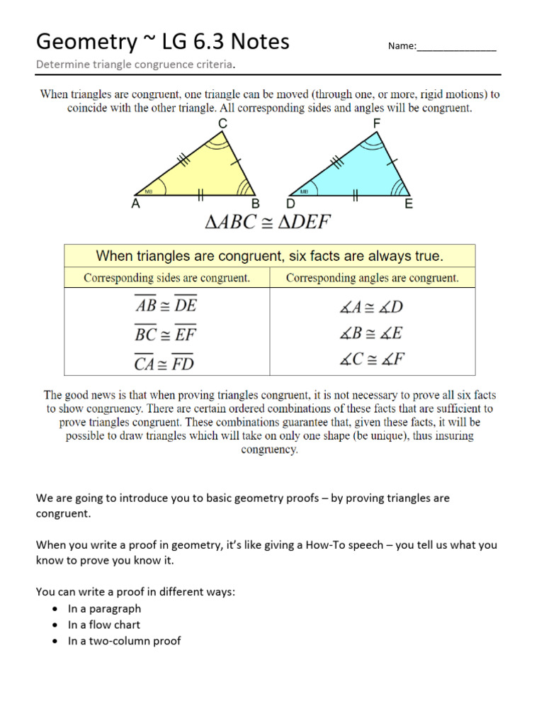 Triangle Congruence Proofs Guide | PDF | Euclidean Plane Geometry | Euclidean Geometry