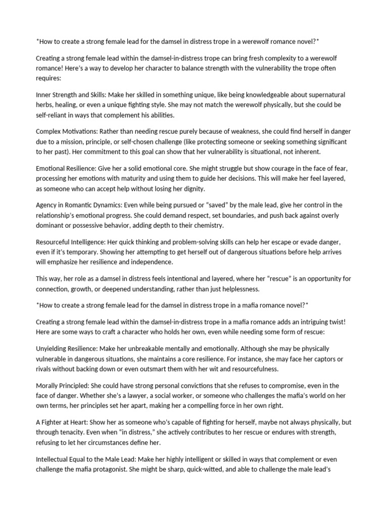 Strong Female Leads in Romance Tropes | PDF | Psychological Resilience ...
