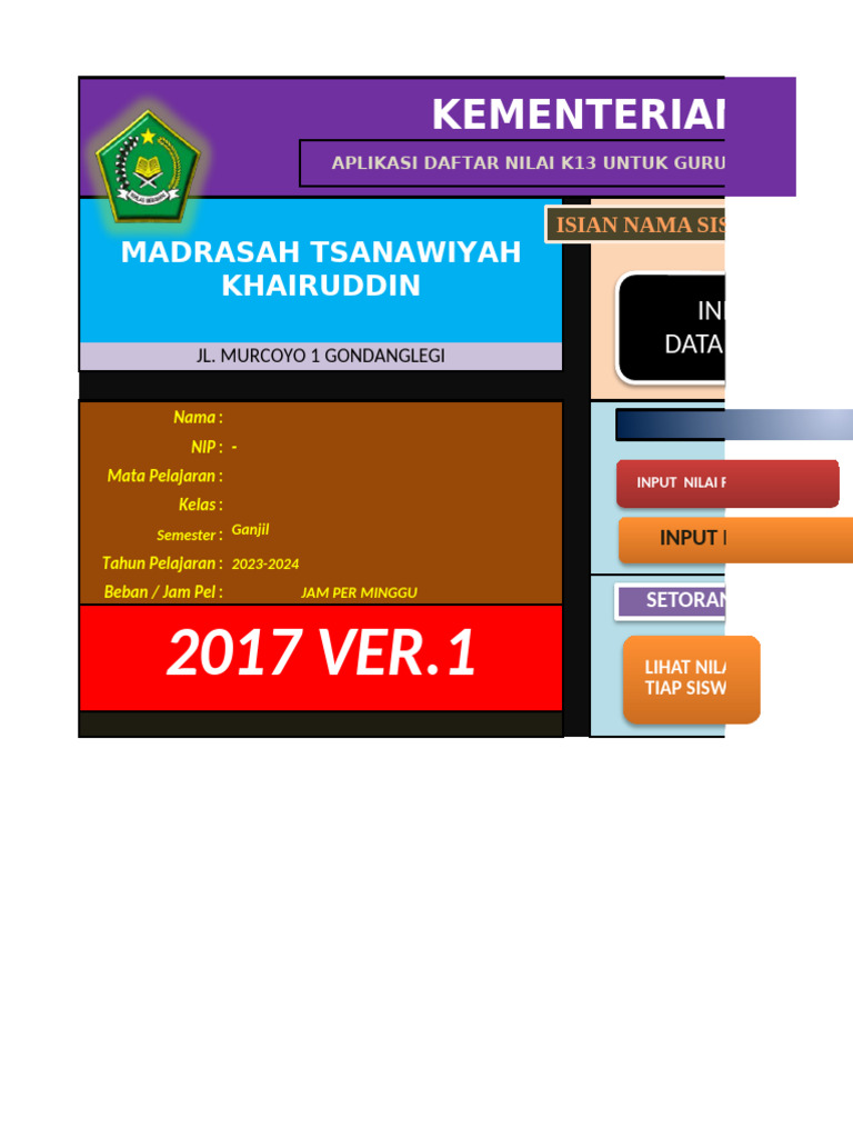 Form Nilai Pas Kelas 7 | PDF