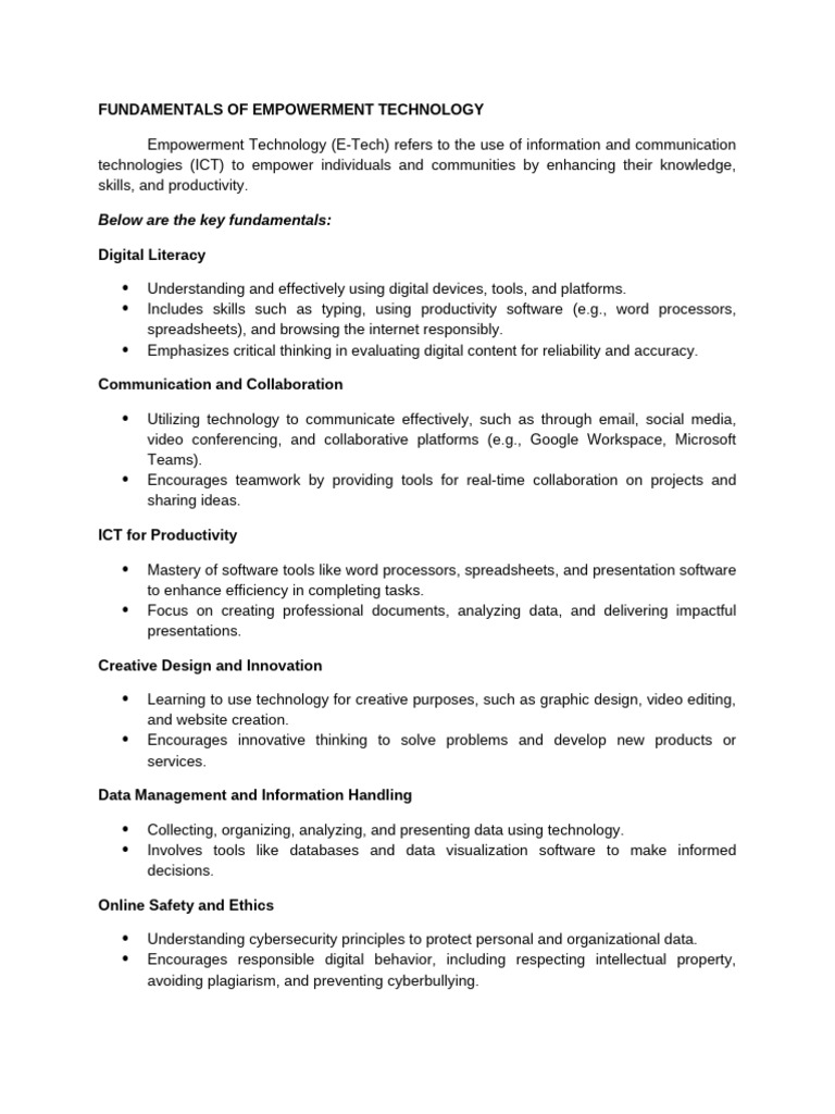 Fundamentals Empowerment Tech | PDF
