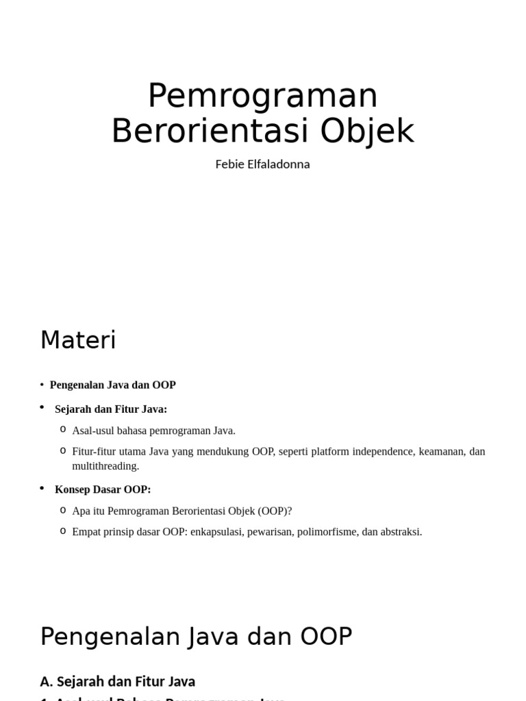 01.pemrograman Berorientasi Objek | PDF