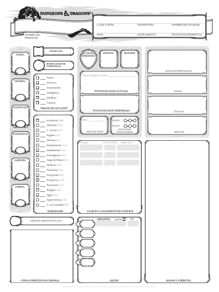 Ficha de Personaje: Druida Elfo Nivel 7 | PDF