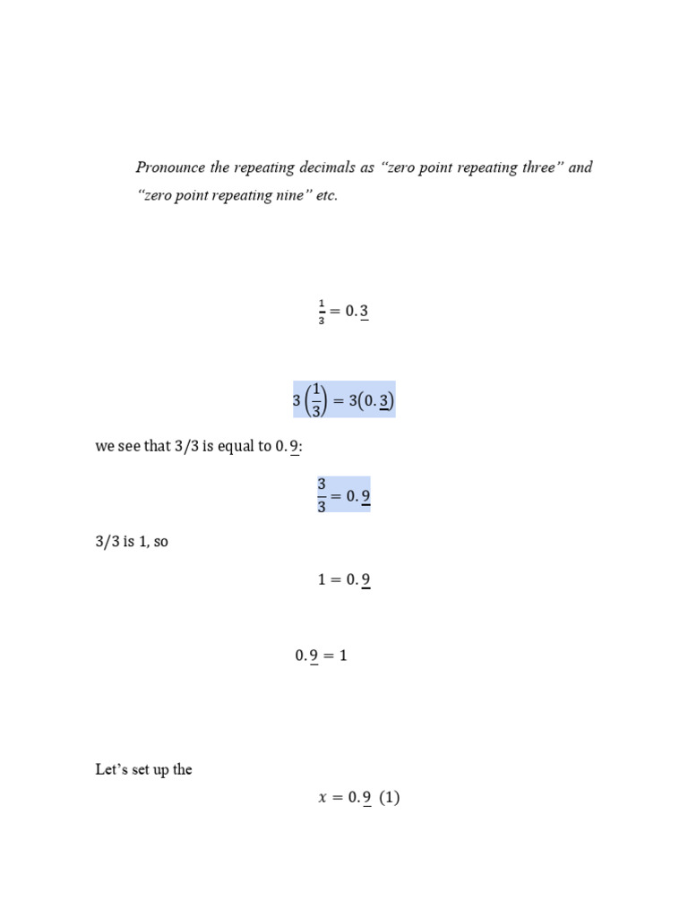 Narration Copy of Every Proof That 0.999 Equals 1 | PDF | Summation ...