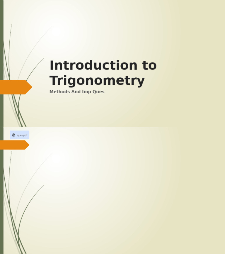 Trigonometry Basics: Methods & Key Questions | PDF