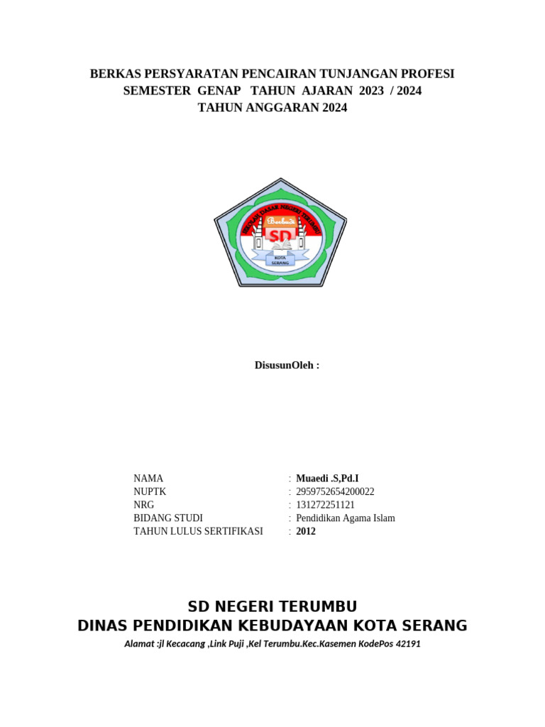 Berkas TPG Semester Genap TP.2023-2024 (Muaedi) | PDF