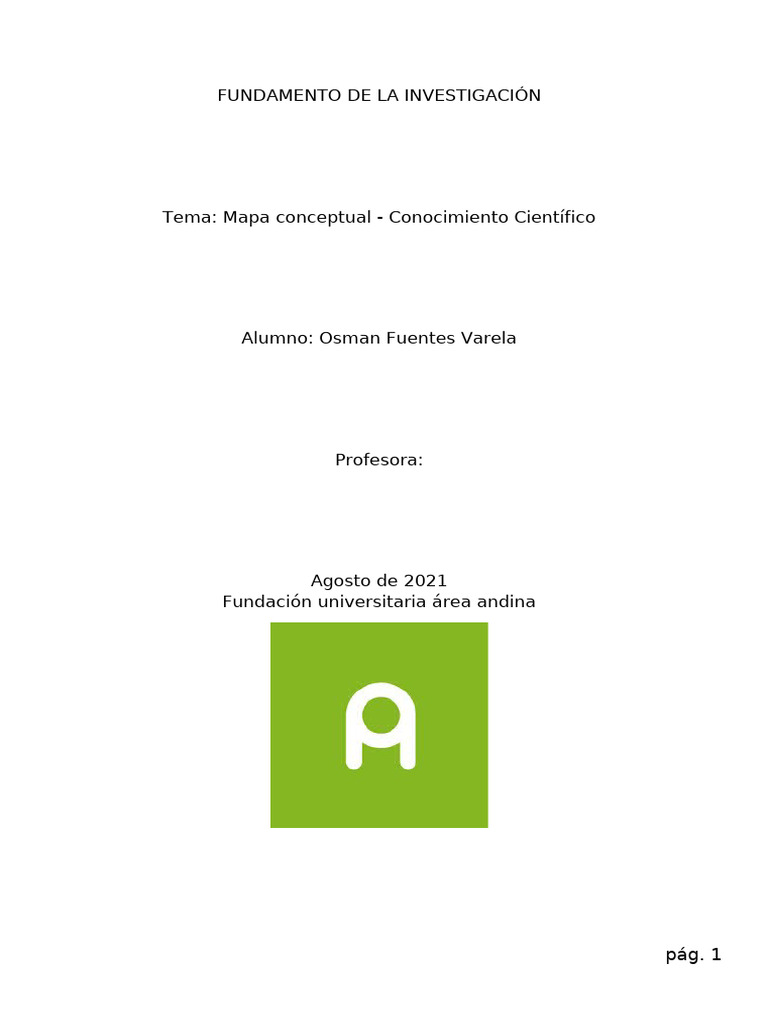 Mapa Conceptual Fundamento de La Investigación | PDF | Science | Método ...