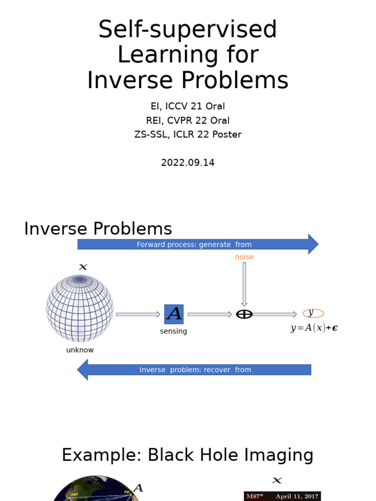Self-Supervised Learning For Inverse Problem | PDF | Magnetic Resonance ...