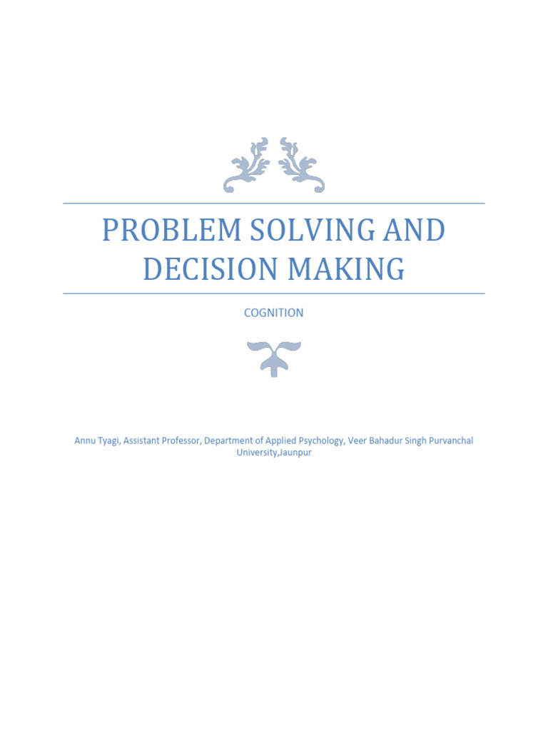 Problem-Solving-and-decision-making | PDF | Logic | Deductive Reasoning