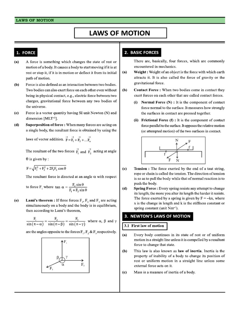 Laws of Motion | PDF