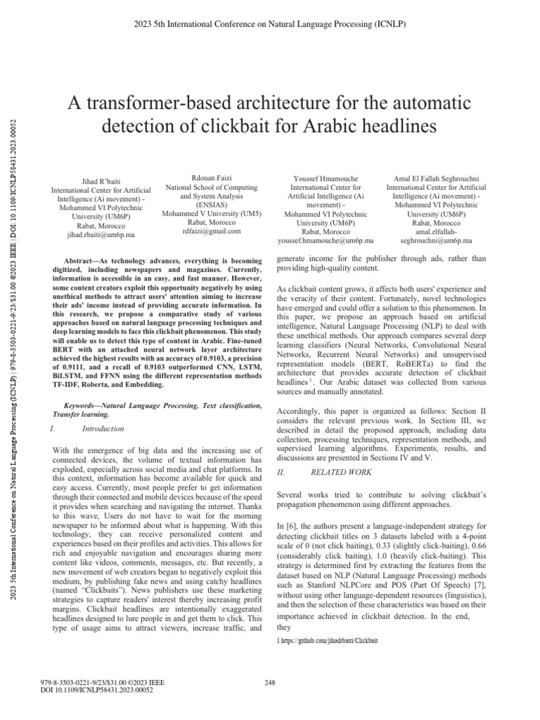 2) A_transformer-based_architecture_for_the_automatic_detection_of_clickbait_for_Ar | PDF | Deep ...
