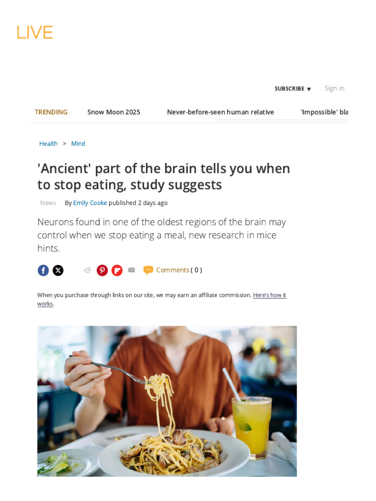 'Ancient' Part of The Brain Tells You When To Stop Eating, Study ...