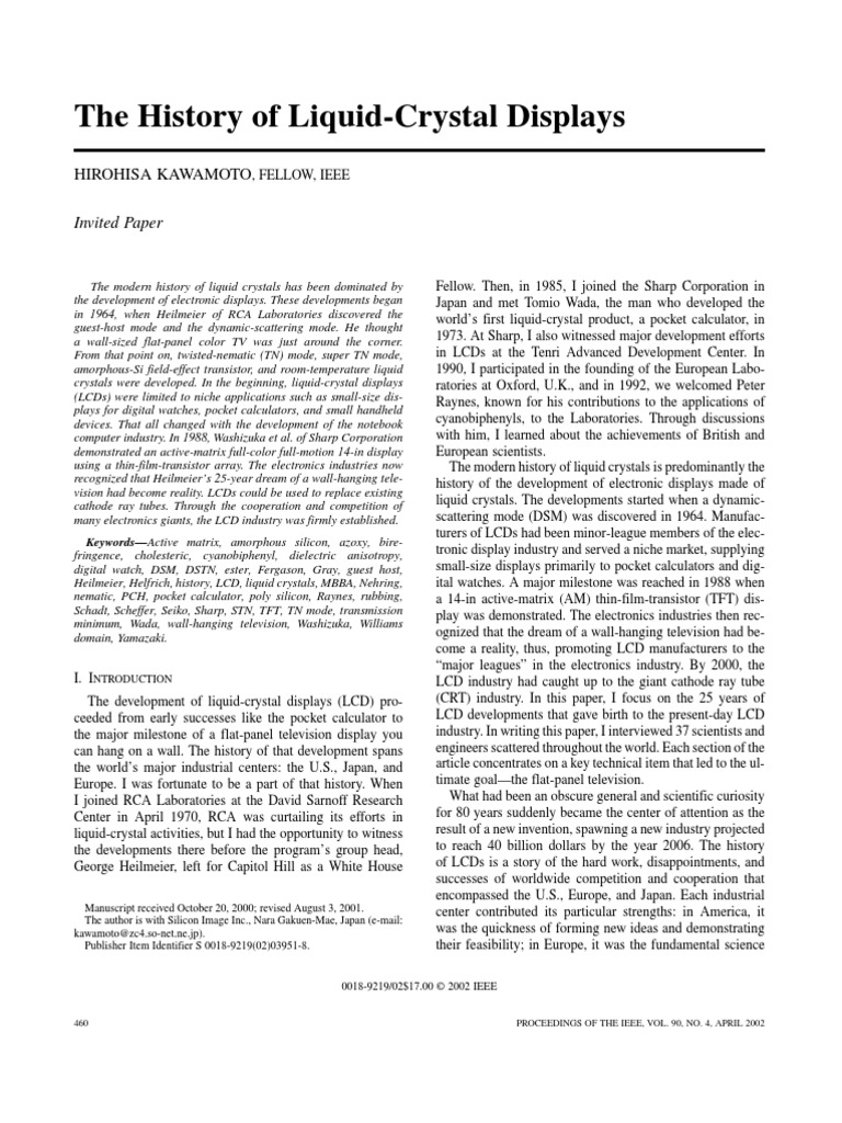 History of LCD | PDF | Liquid Crystal | Liquid Crystal Display