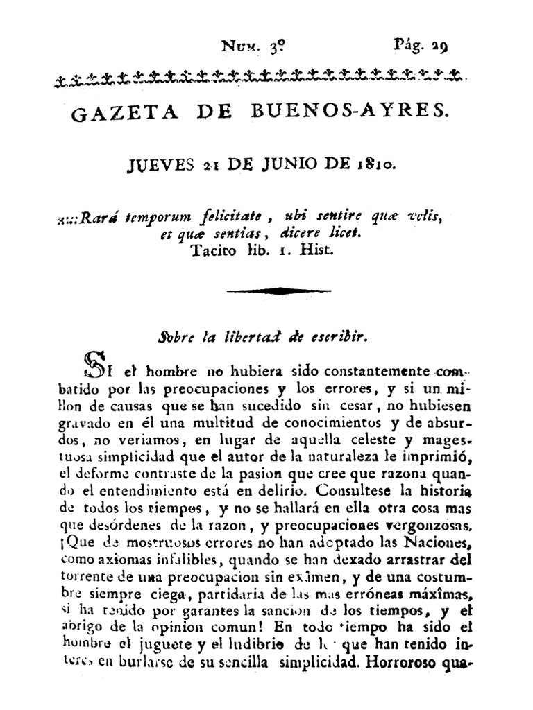 Gazeta de BA 21 Juinio 1810 | PDF
