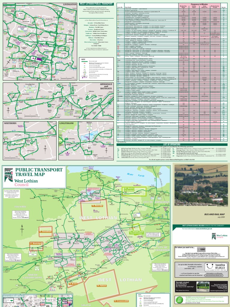W Lothian Bus & Rail Map | PDF | Edinburgh | Bus Transport