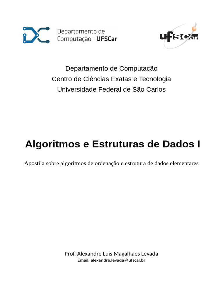 Apostila de Algoritmos e Estruturas de Dados 1 1738667743 | PDF ...