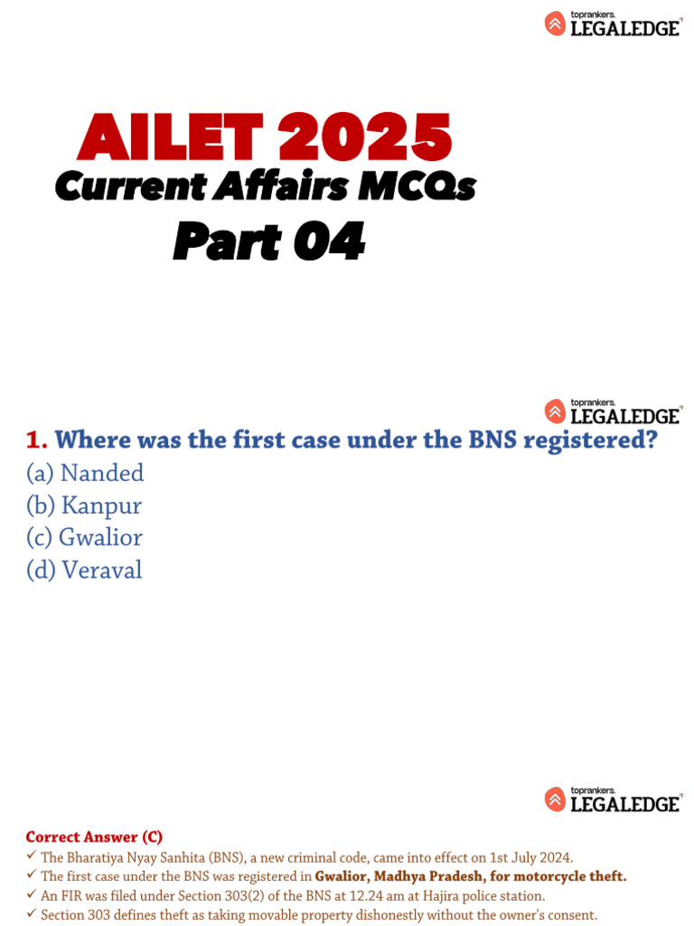 Le Ailet 2025 Ca 1000 Mcqs Part 04 | PDF