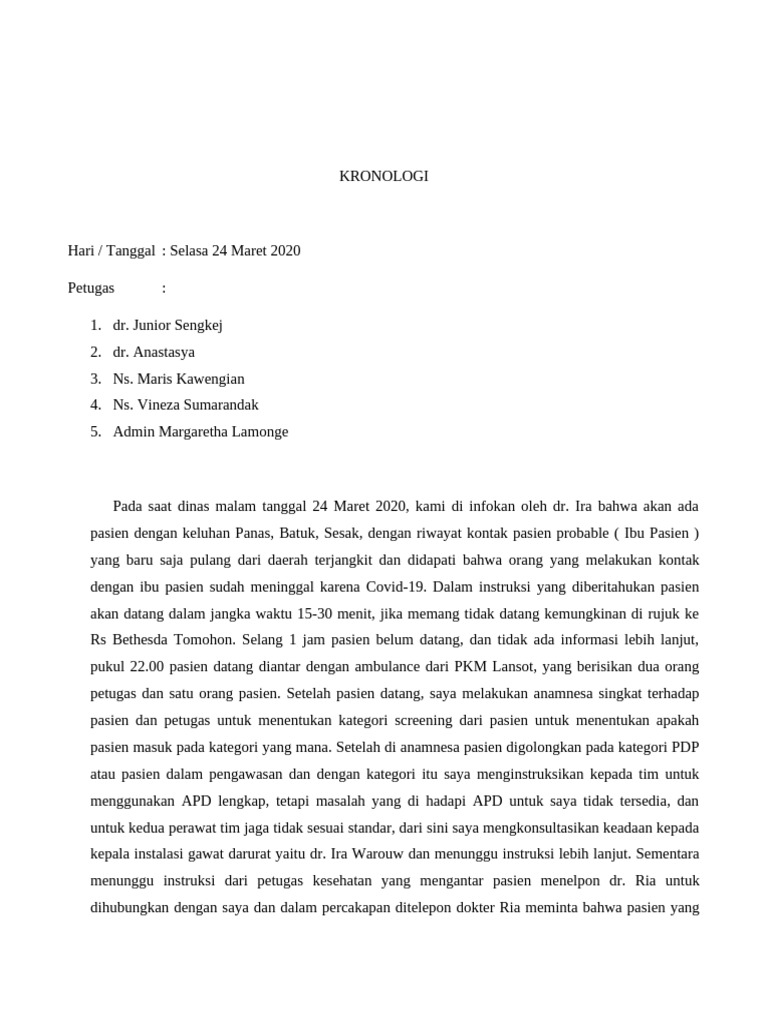 Contoh Kronologi Penerimaan Kasus | PDF