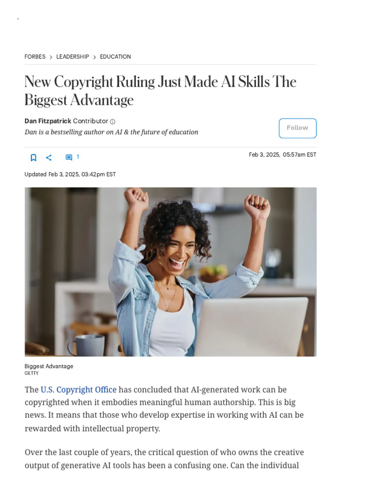 New Copyright Ruling Just Made AI Skills the Biggest Advantage | PDF | Artificial Intelligence ...