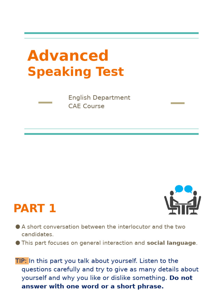 CAE Advanced Speaking Test Guide | PDF | Vocabulary | Communication