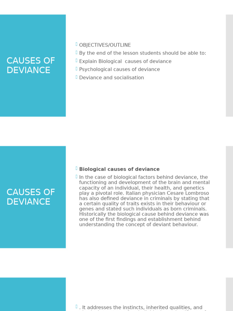 Causes of Deviance | PDF | Deviance (Sociology) | Psychology